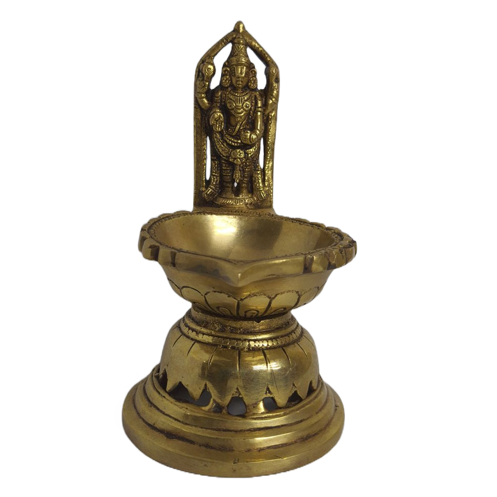 Brass Antique Balaji Akhanda Diya - Shiva Pooja Needs