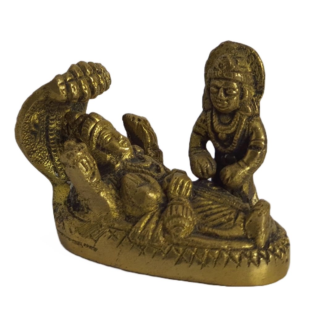 Brass Antique Vishnumurthy Lakshmi Devi Idol - Shiva Pooja Needs